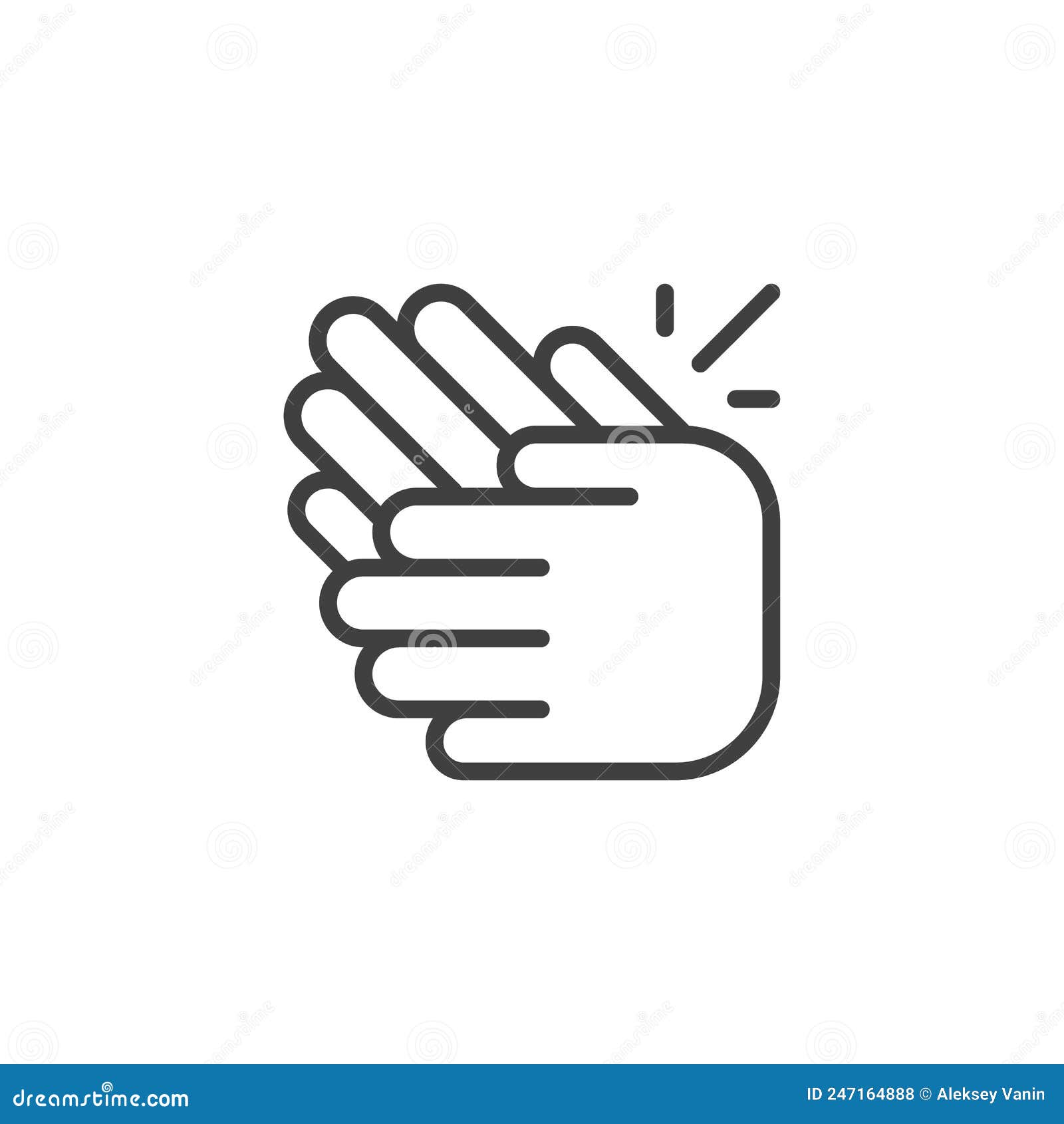 Clapping hands line icon stock vector. Illustration of clipart - 247164888