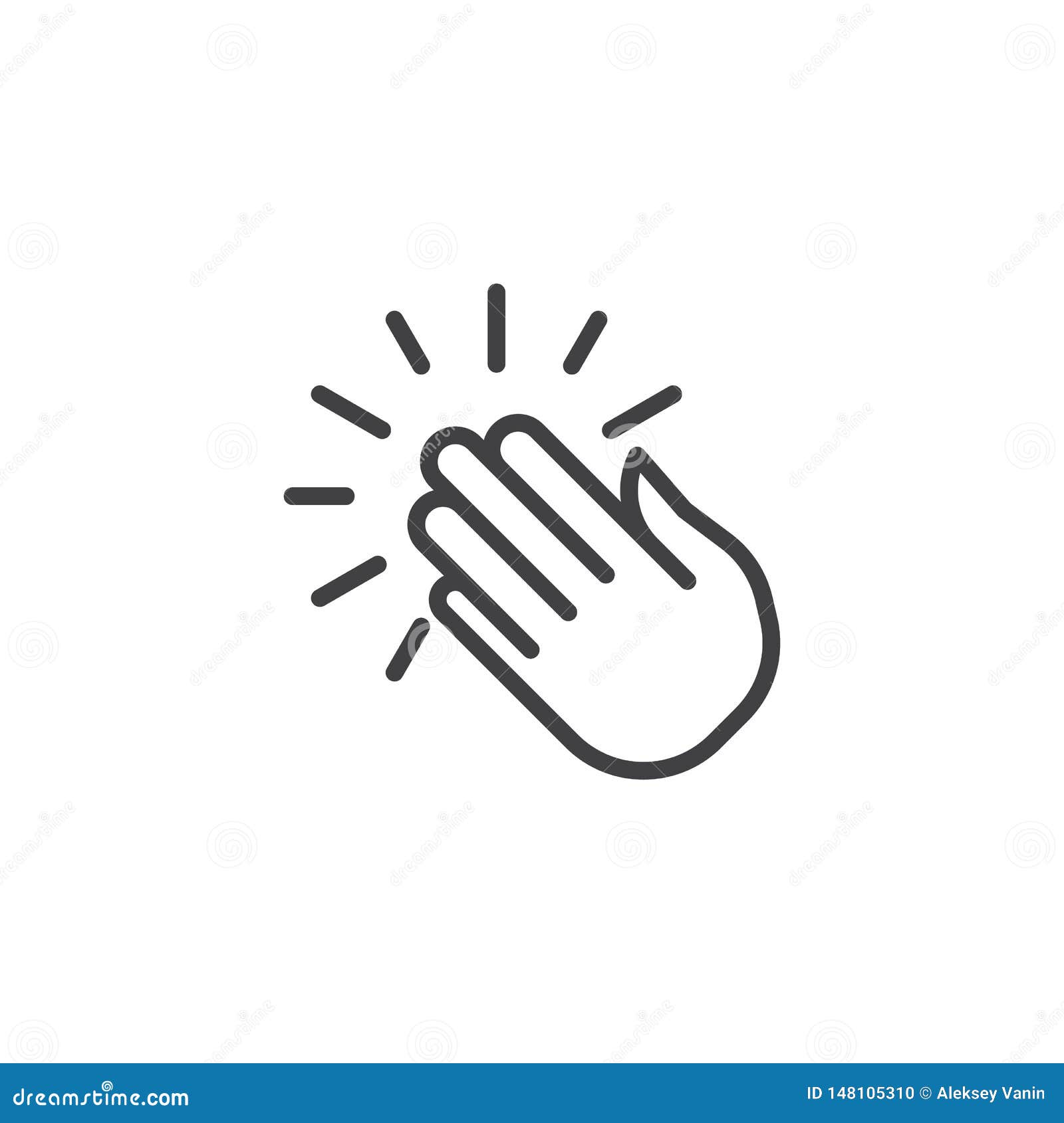 Clapping hands line icon stock vector. Illustration of graphics - 148105310