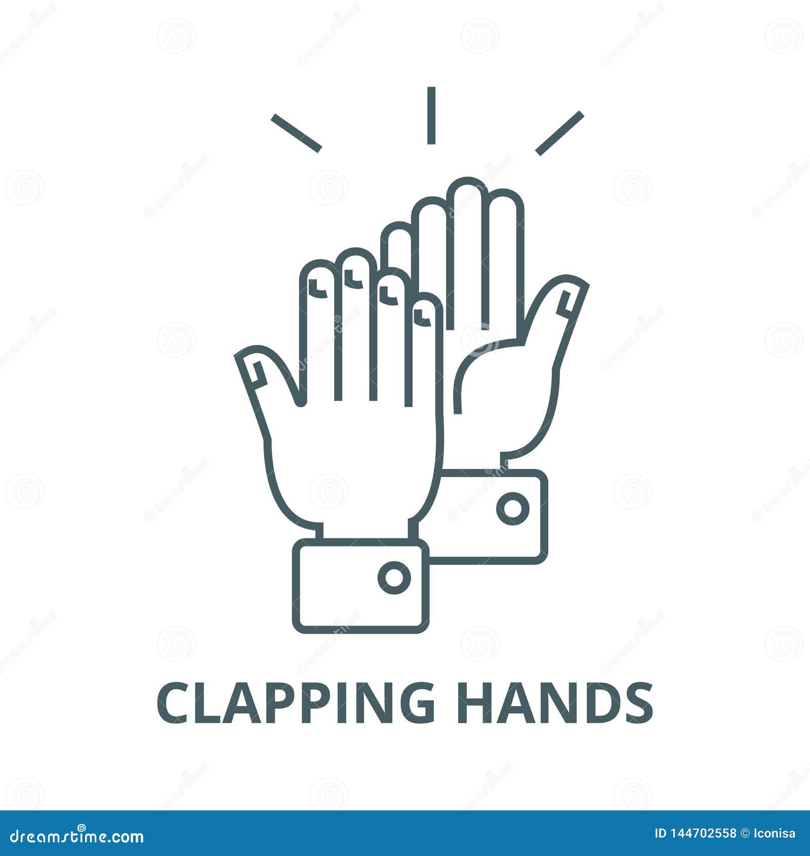 Clapping Hands Line Icon, Vector. Clapping Hands Outline Sign, Concept ...