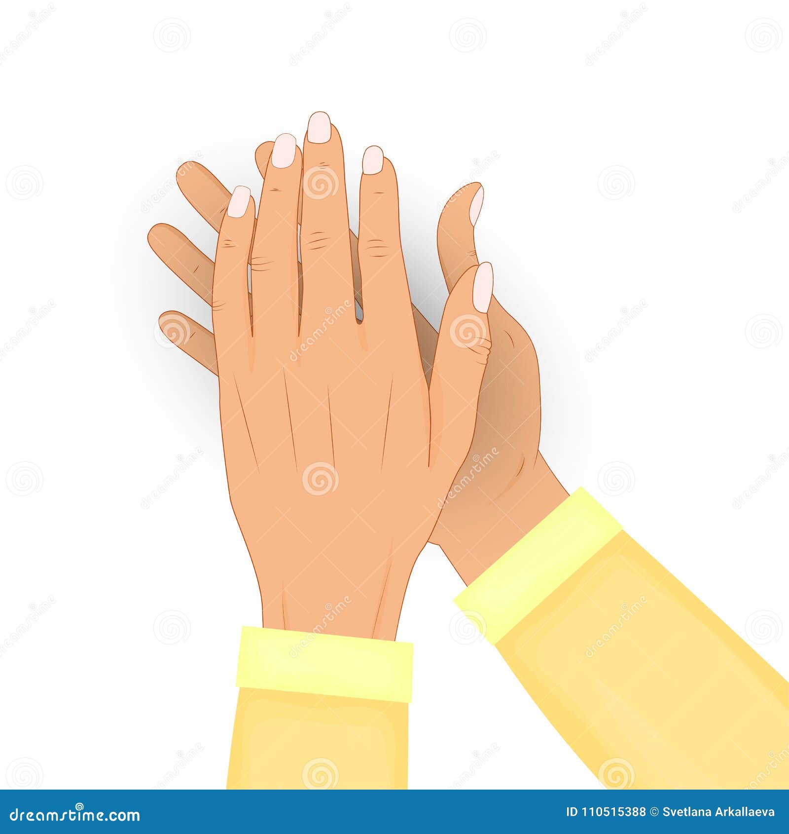 Clapping Human Hands Isolated On White Background. Applause, Bravo ...