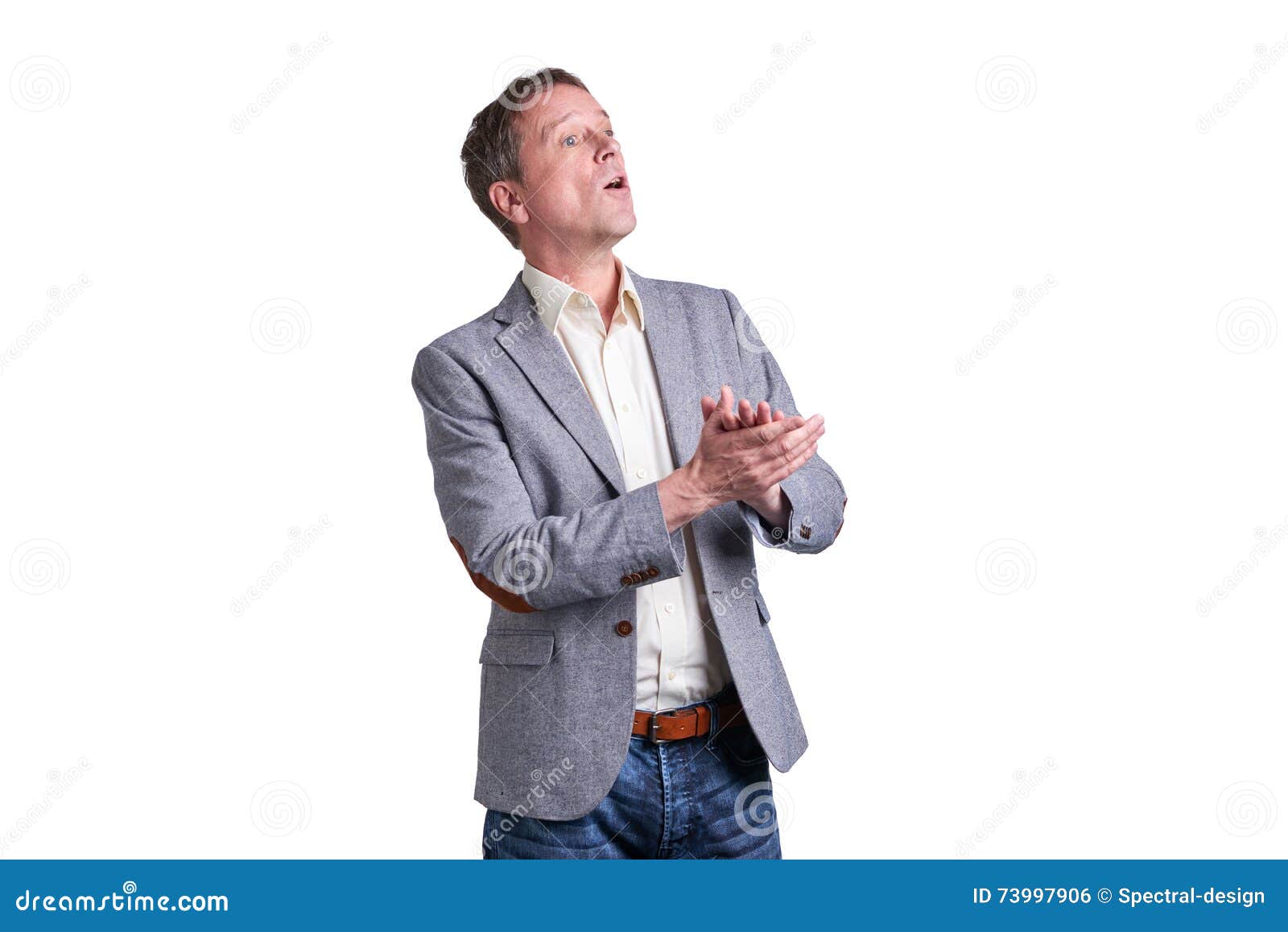 Clapping man stock photo. Image of celebrate, friendly - 73997906