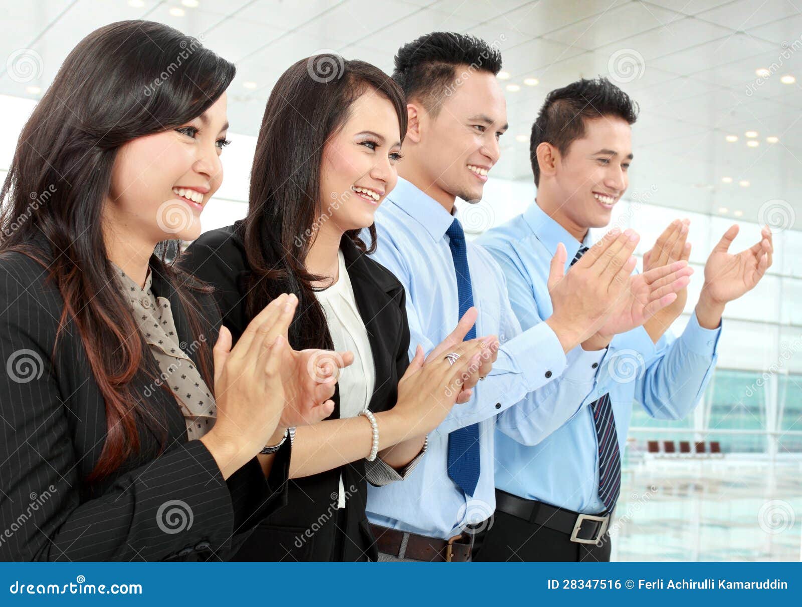 Clapping office workers stock photo. Image of businessman - 28347516