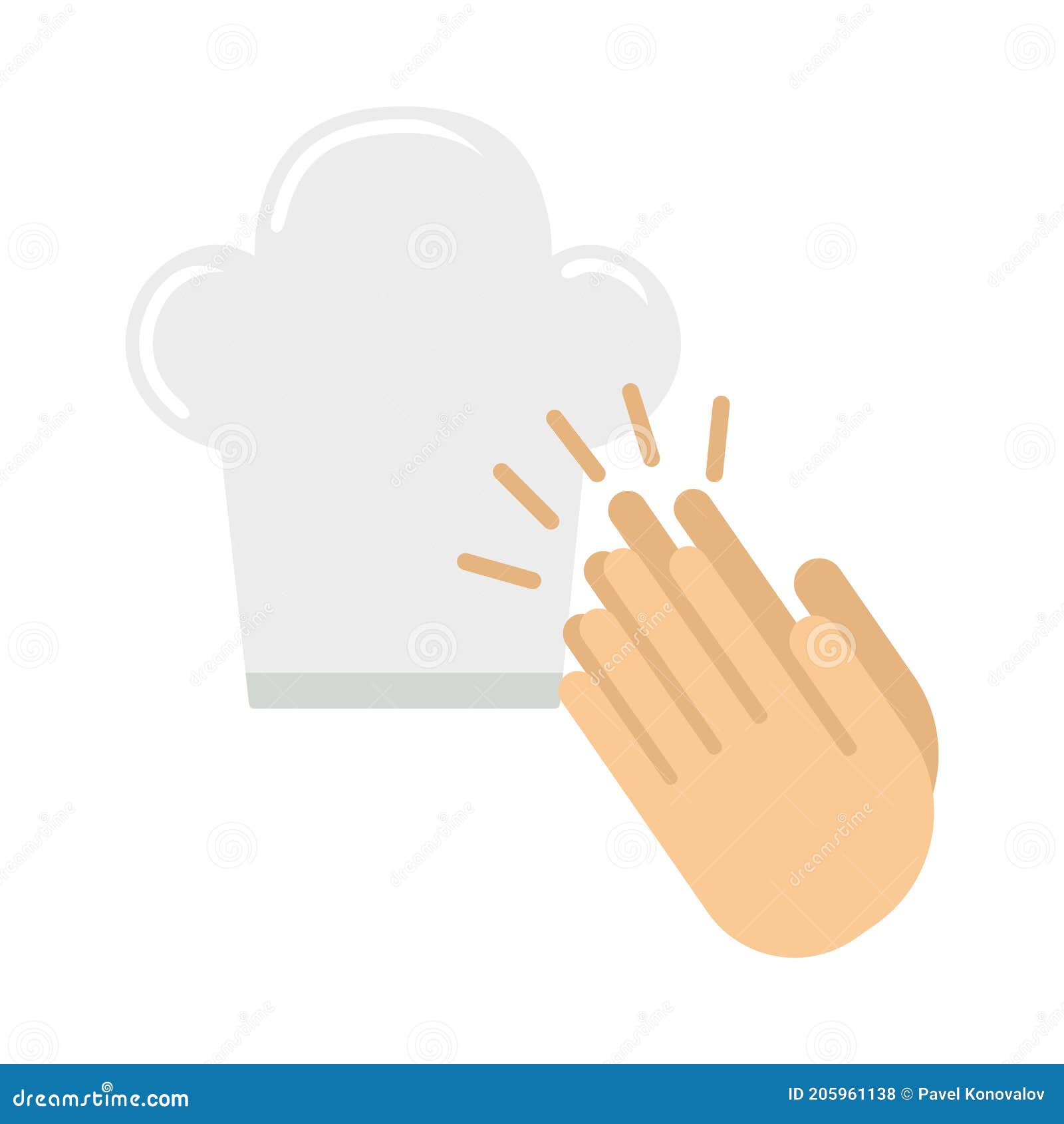 Clapping Palms To Toque Icon Cartoon Vector | CartoonDealer.com #212167973