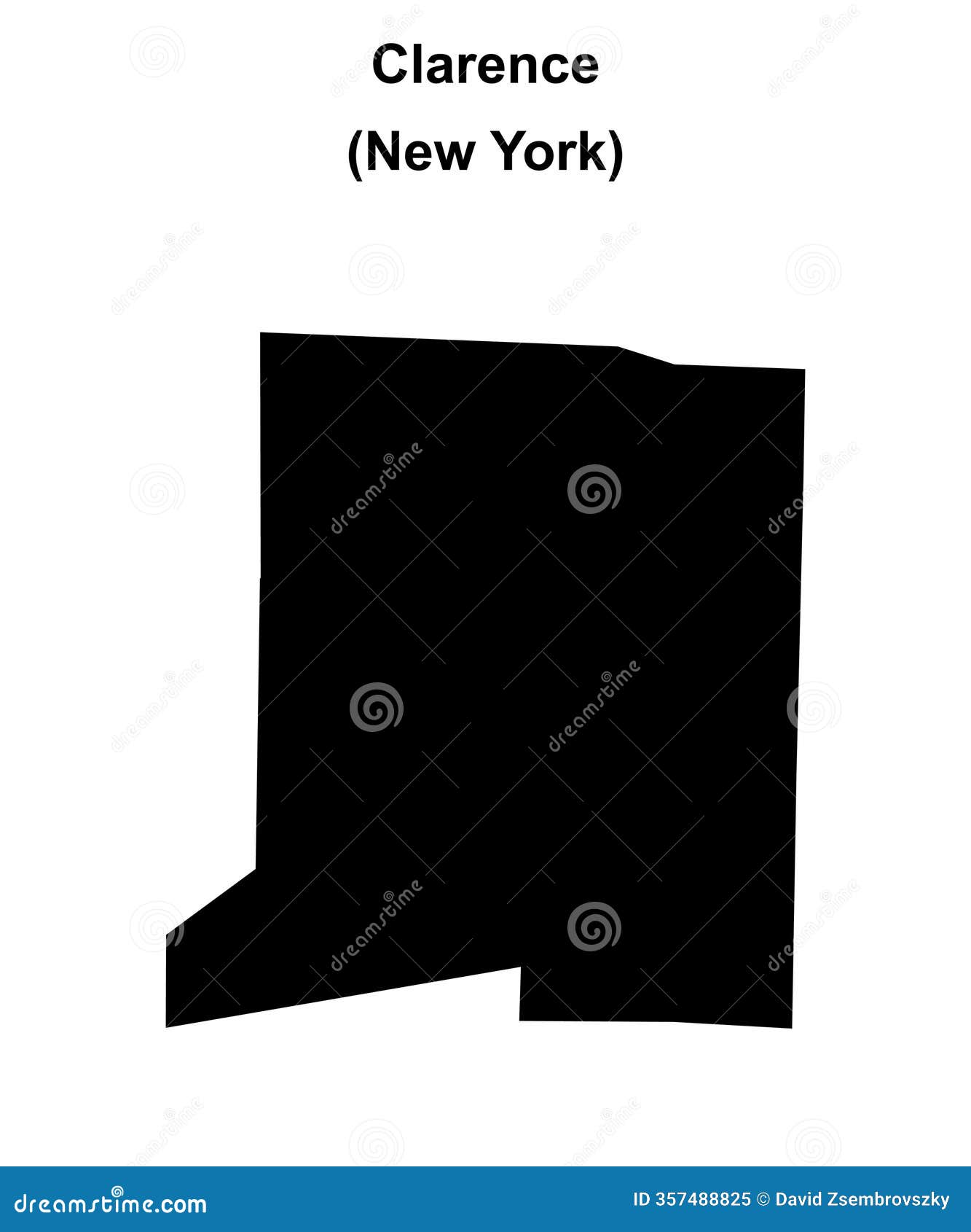 Clarence Outline Map Cartoon Vector | CartoonDealer.com #357488825