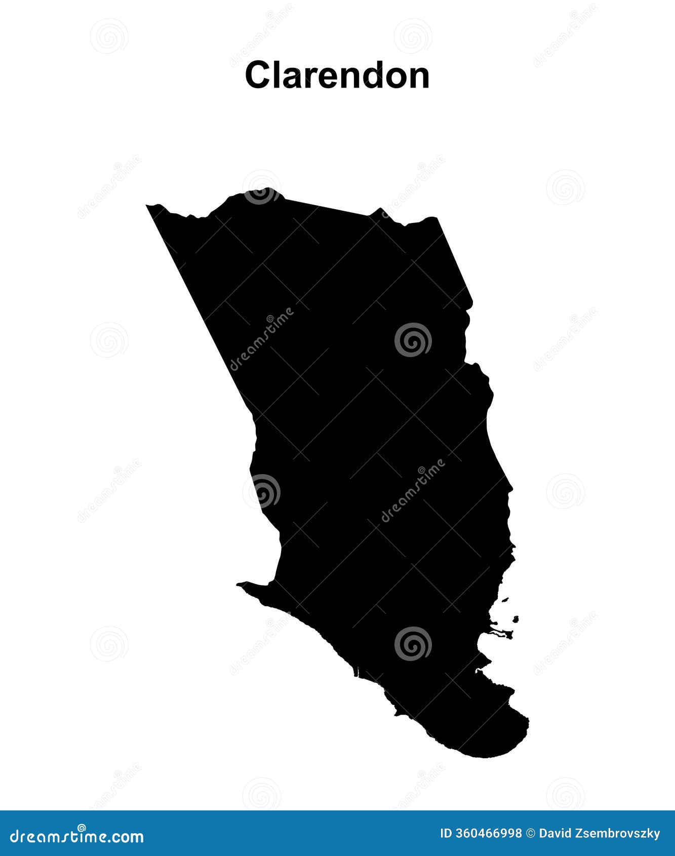 Clarendon outline map stock illustration. Illustration of territory ...