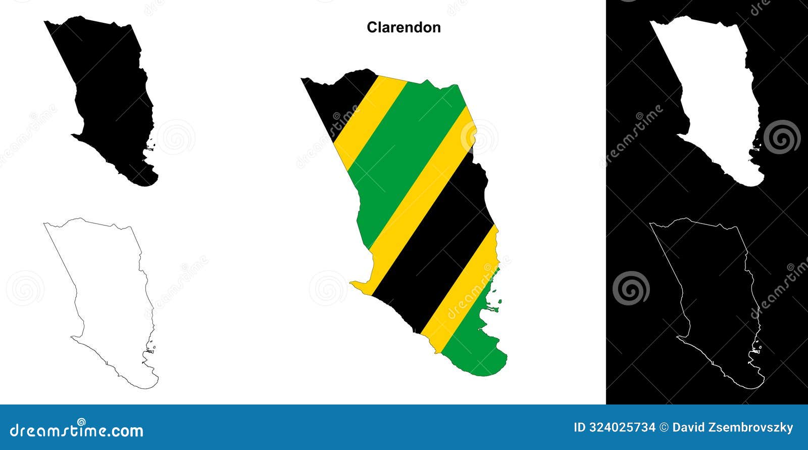 Clarendon outline map stock illustration. Illustration of region ...