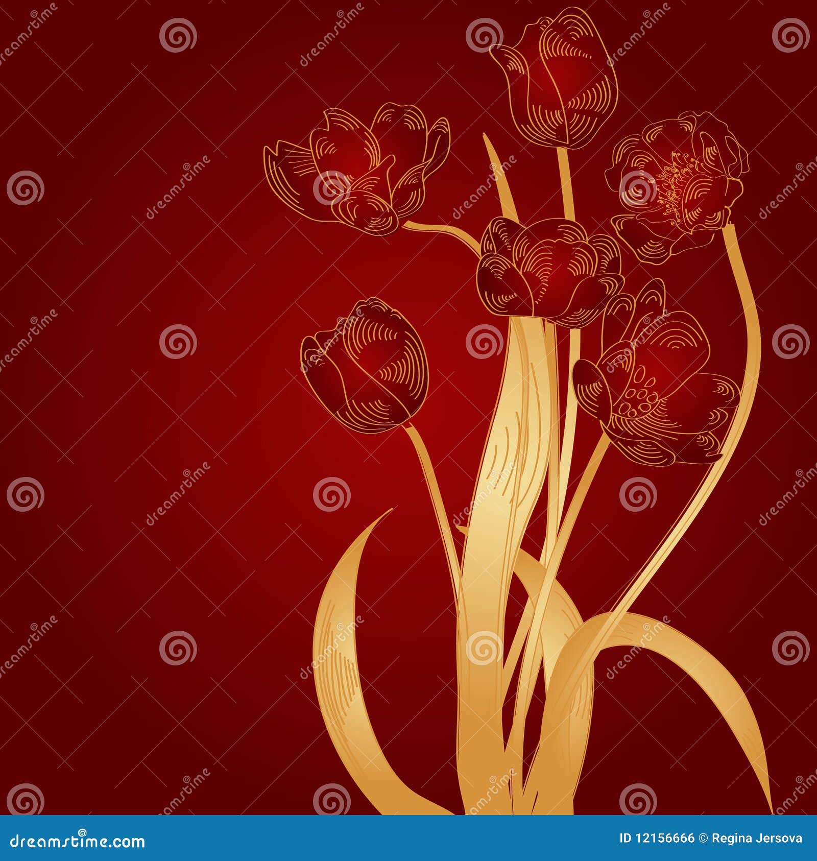 Claret Background with Tulips Stock Vector - Illustration of graphic ...