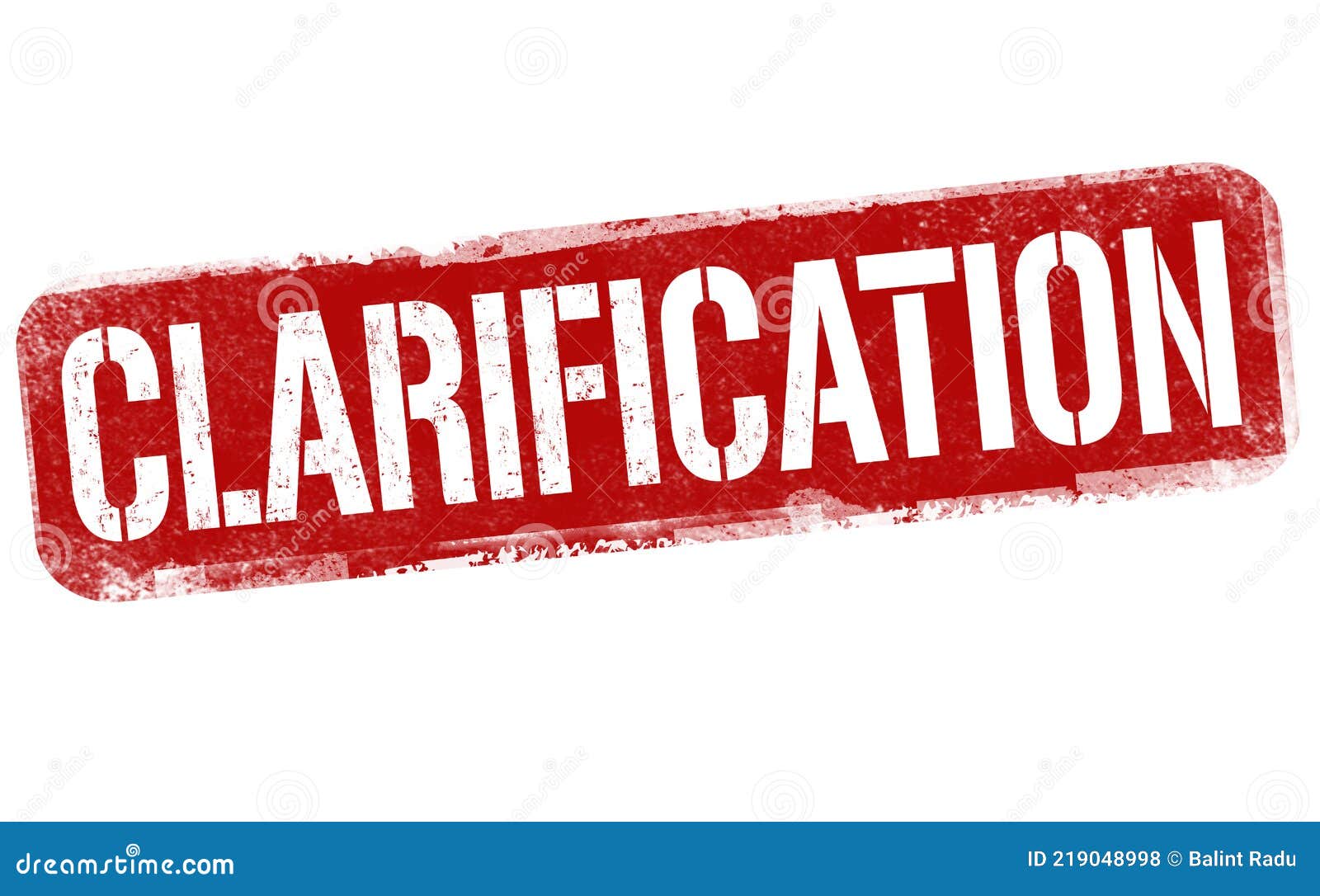 Grunge Red Clarification Word Square Rubber Stamp On White Background ...