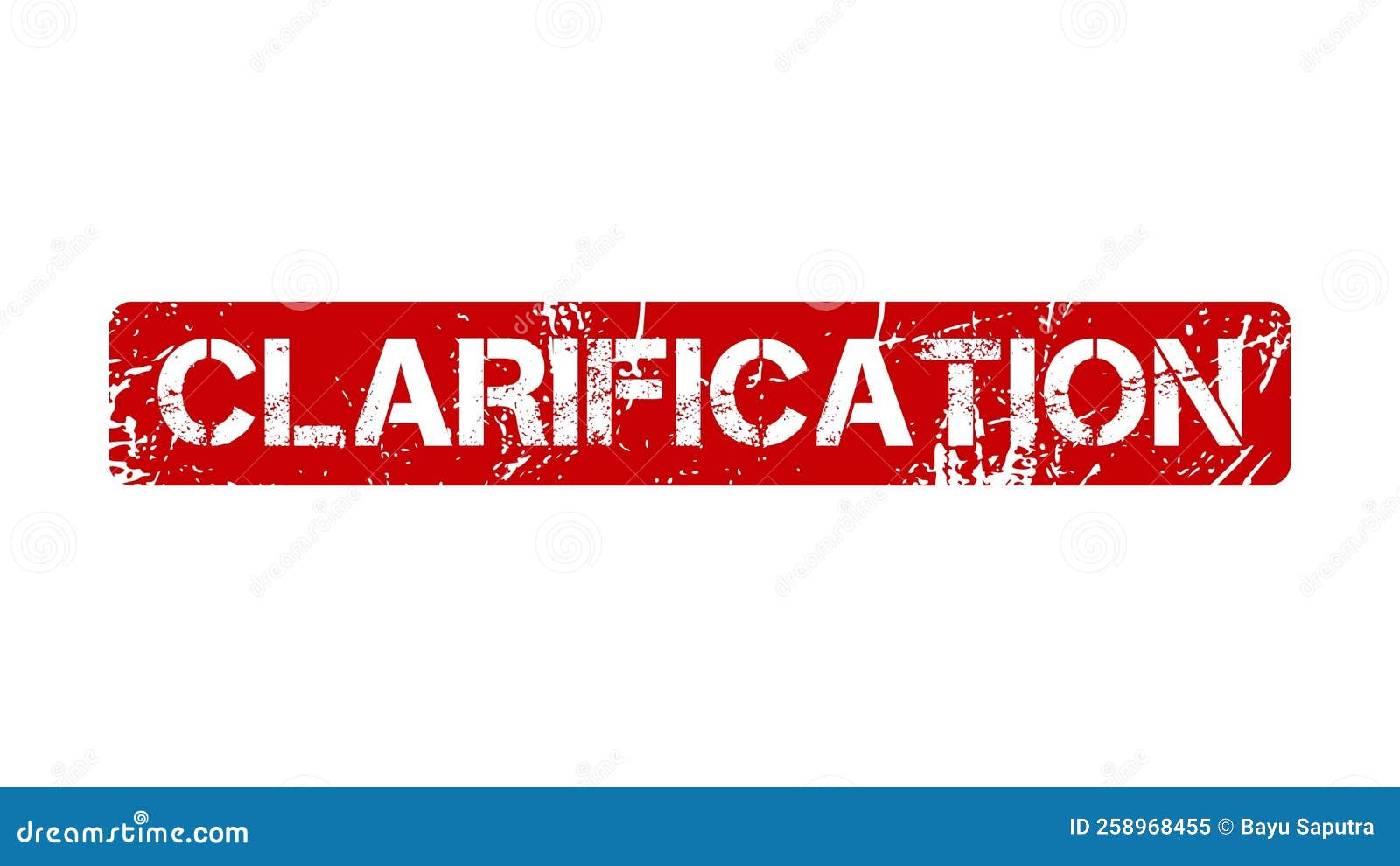 Red Clarification Stamp Symbol Isolated On A White Background Stock ...