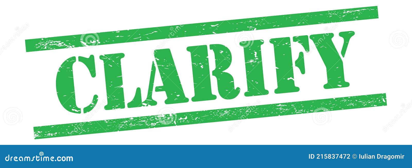 CLARIFY Text on Green Grungy Lines Stamp Stock Illustration ...