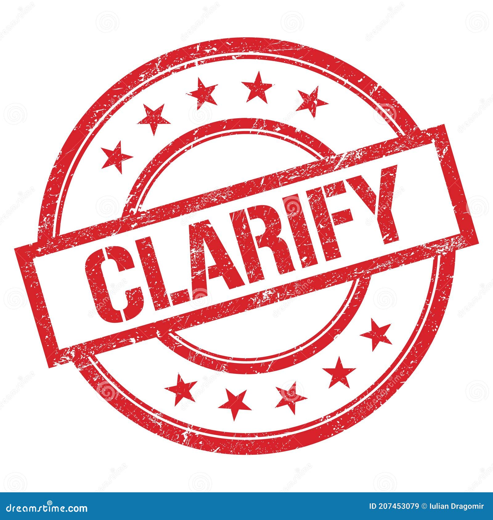 CLARIFY Text Written on Red Vintage Stamp Stock Illustration ...