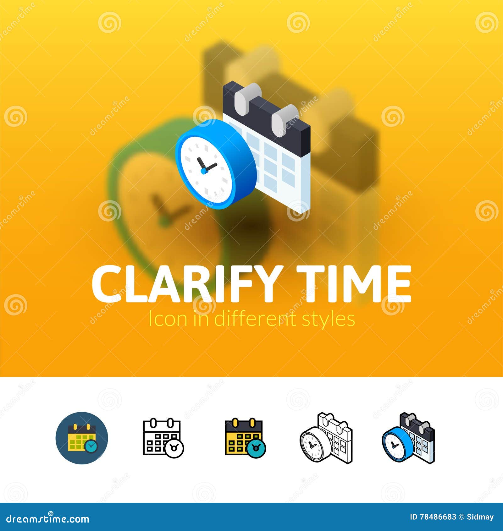 Clarify Time Icon in Different Style Stock Vector - Illustration of ...