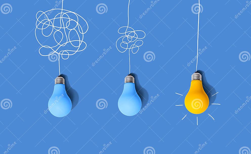 Clarifying Complex Ideas through the Glow of Lightbulbs Stock Photo ...