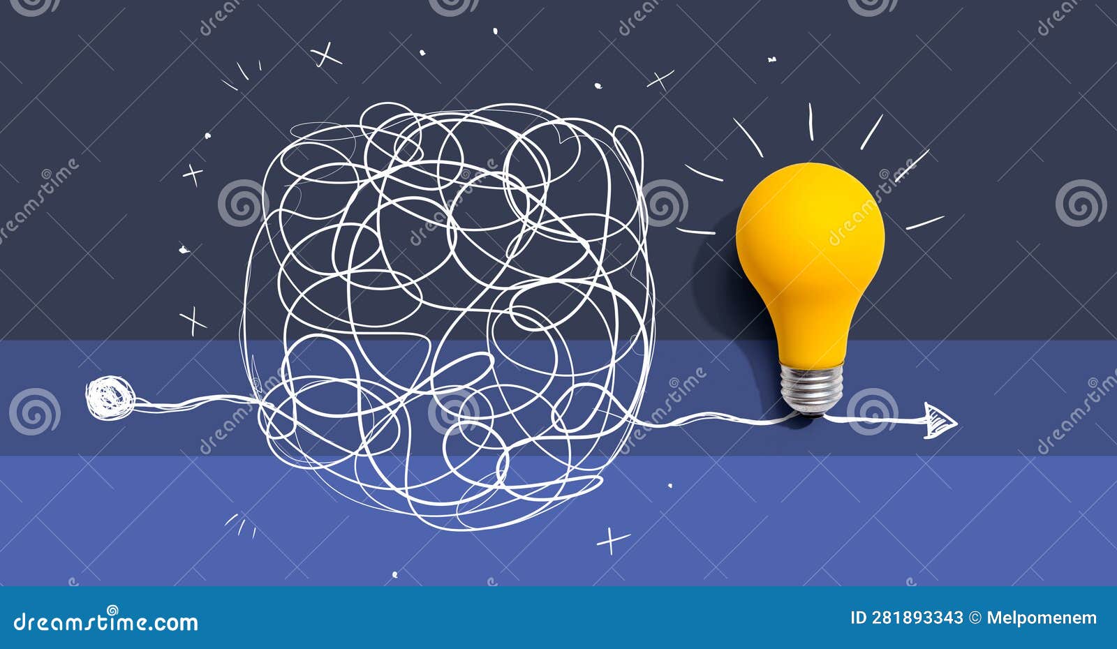 Clarifying Complex Ideas Theme with Light Bulb Stock Image - Image of ...