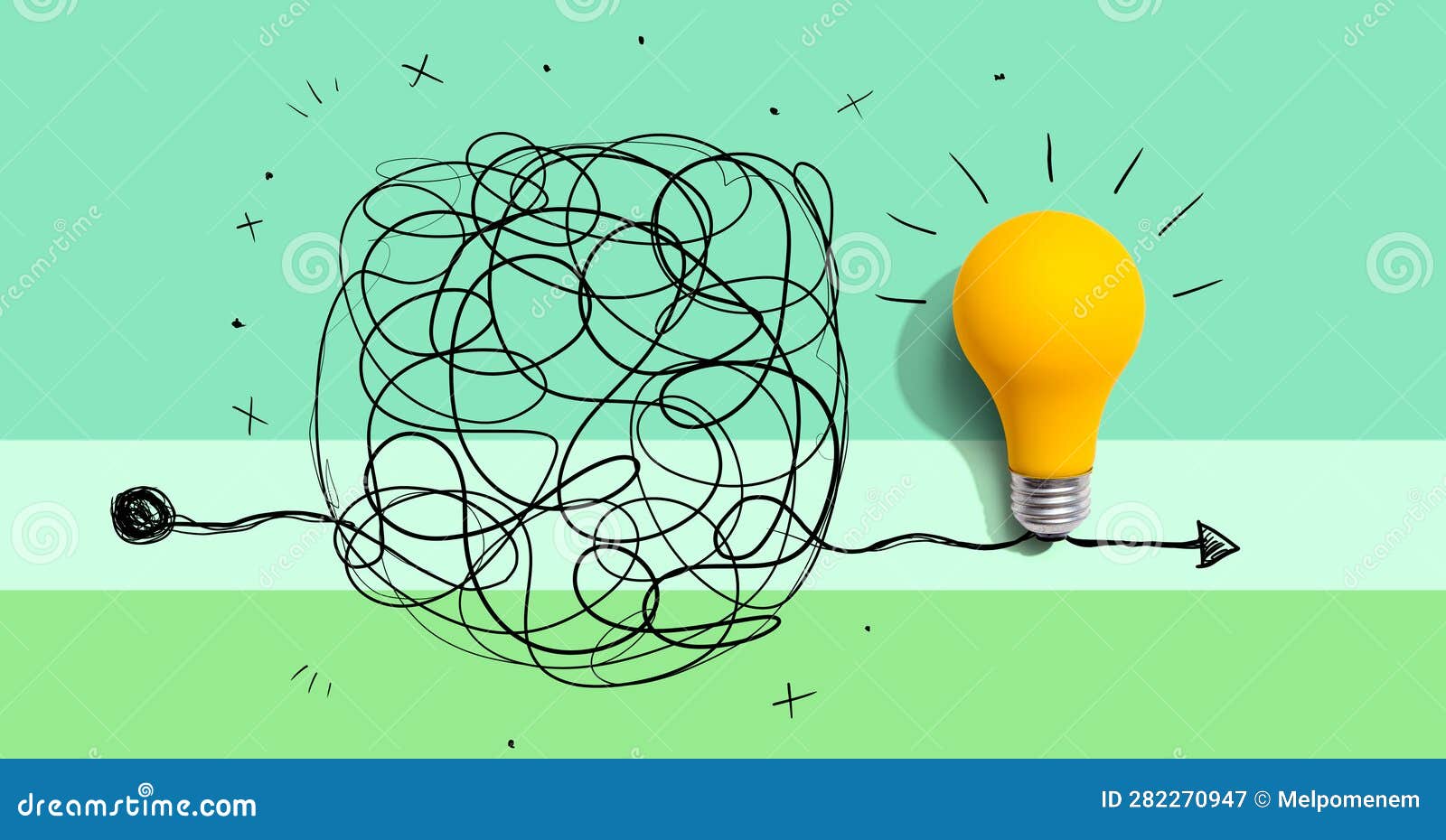 Clarifying Complex Ideas Theme with Light Bulb Stock Image - Image of ...