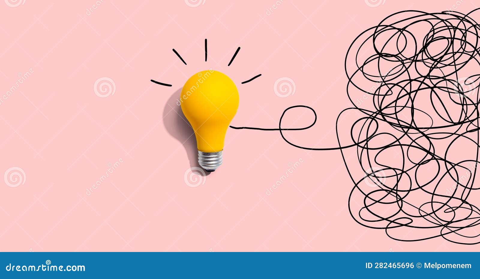 Clarifying Complex Ideas Theme with Light Bulb Stock Illustration ...