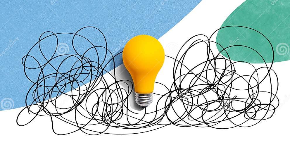 Clarifying Complex Ideas Theme with Light Bulb Stock Image - Image of ...