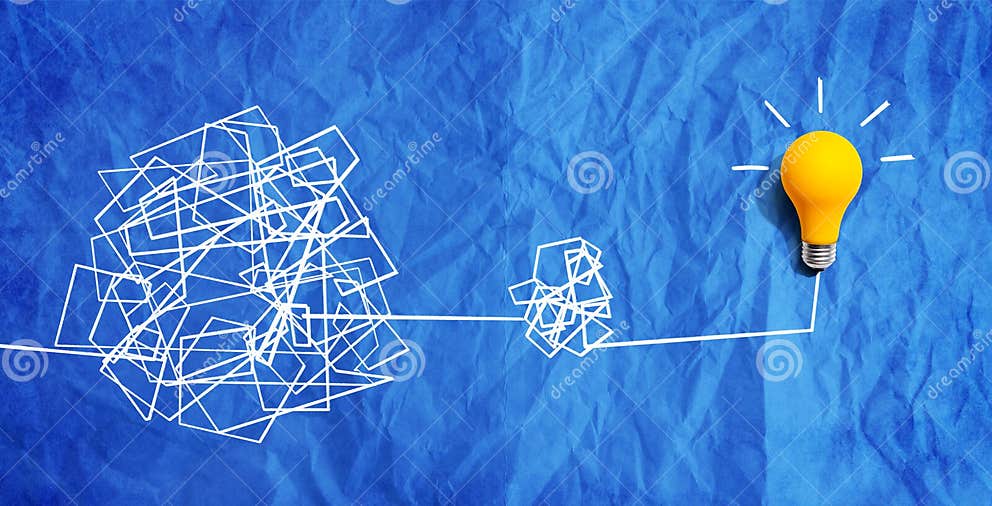 Clarifying Complex Ideas Theme with Light Bulb Stock Image - Image of ...