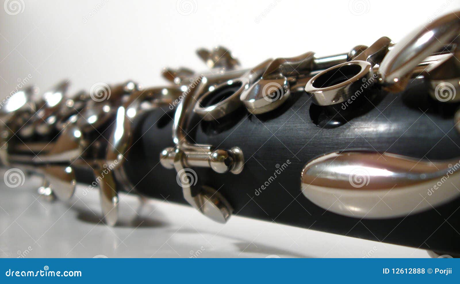 Clarinet stock photo. Image of porjii, holes, white, clarinet - 12612888