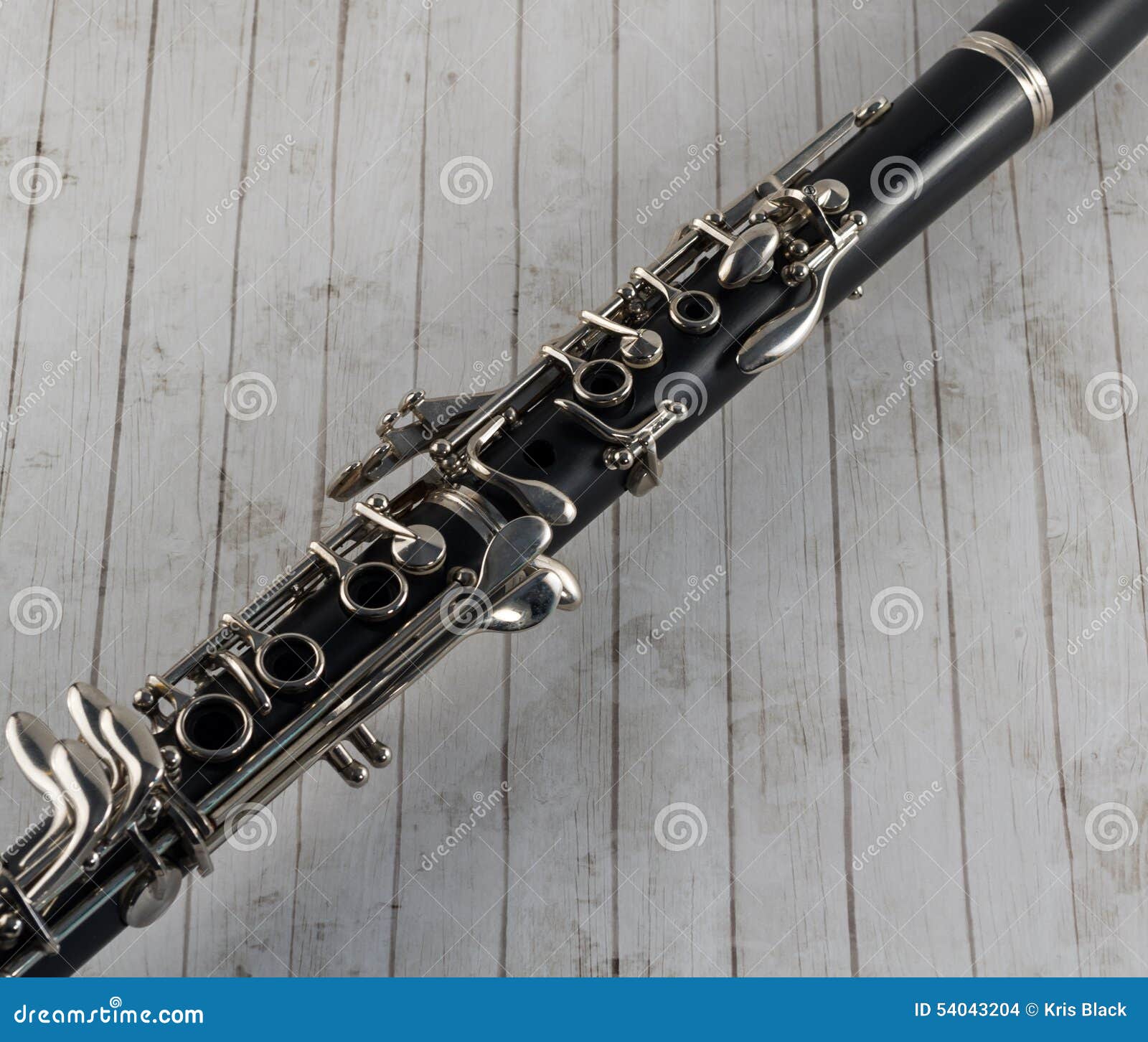 Clarinet Closeup on White Wood Background Stock Photo - Image of ...