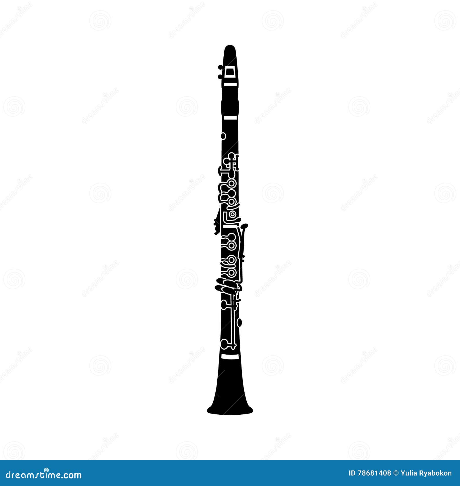 Clarinet Icon Or Logo In Pastel Color Cartoon Vector | CartoonDealer ...