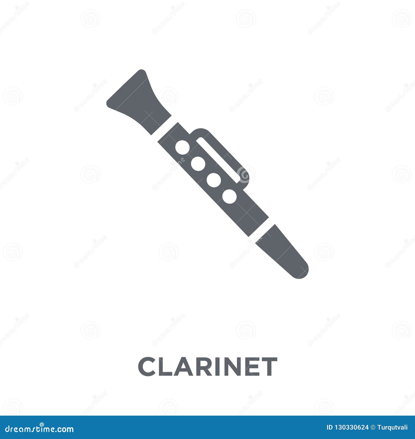 Clarinet Icon Or Logo In Pastel Color Cartoon Vector | CartoonDealer ...