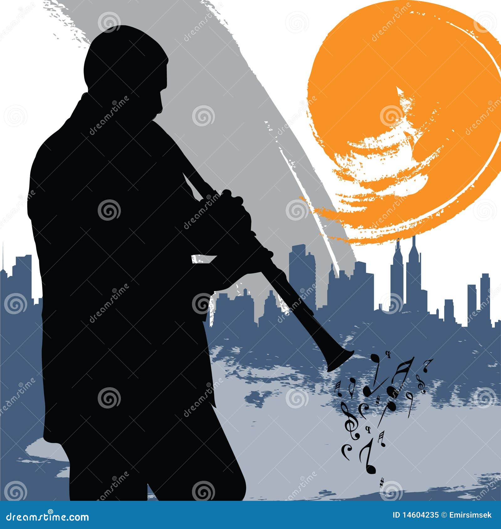 Clarinet Player Silhouettes Vector Illustration | CartoonDealer.com ...