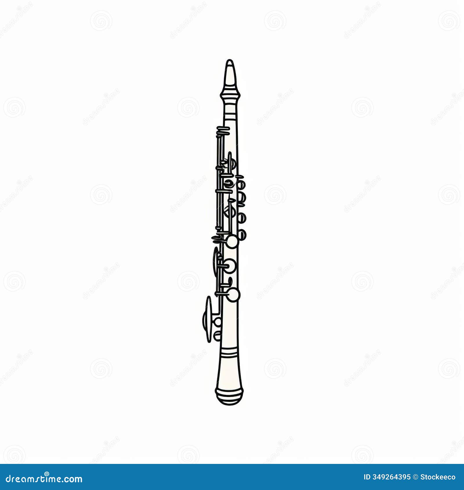 Clarinet Line Art Drawing On White. Vector Illustration | CartoonDealer ...