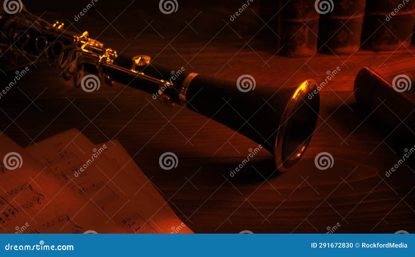 Clarinet on Table in Fire Glow Stock Footage - Video of firelight ...