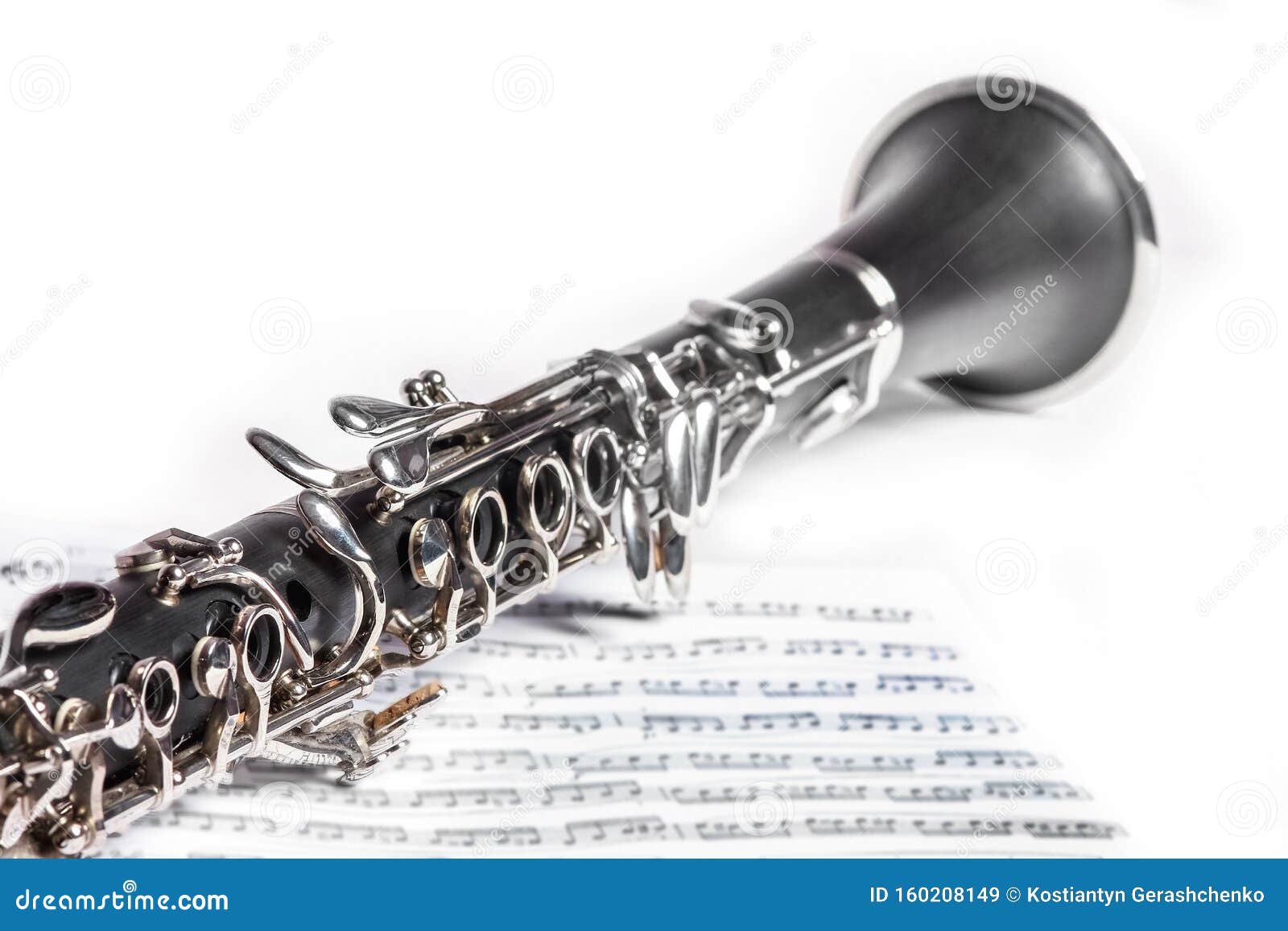 Clarinet on a White Background Stock Image - Image of instrument, blow ...