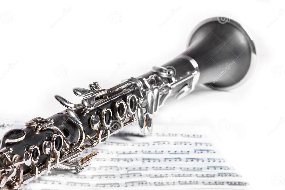 Clarinet on a White Background Stock Image - Image of instrument, blow ...