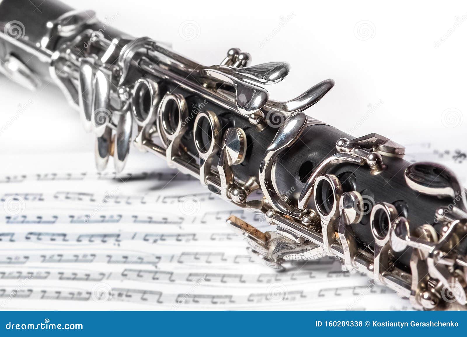 Clarinet on a White Background Stock Photo - Image of melody, note ...