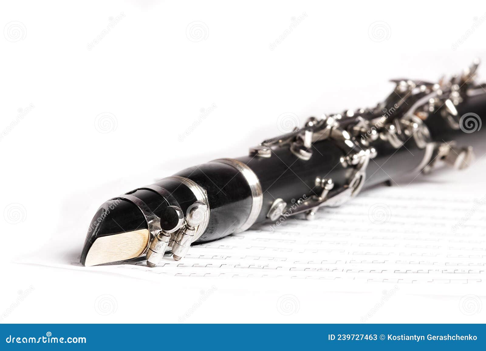 Clarinet on a White Background Stock Image - Image of musical ...