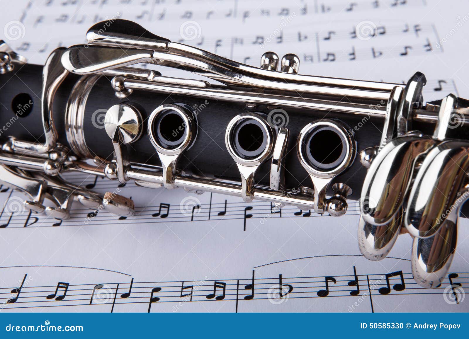 Clarinete y nota musical foto de archivo. Imagen de equipo - 50585330