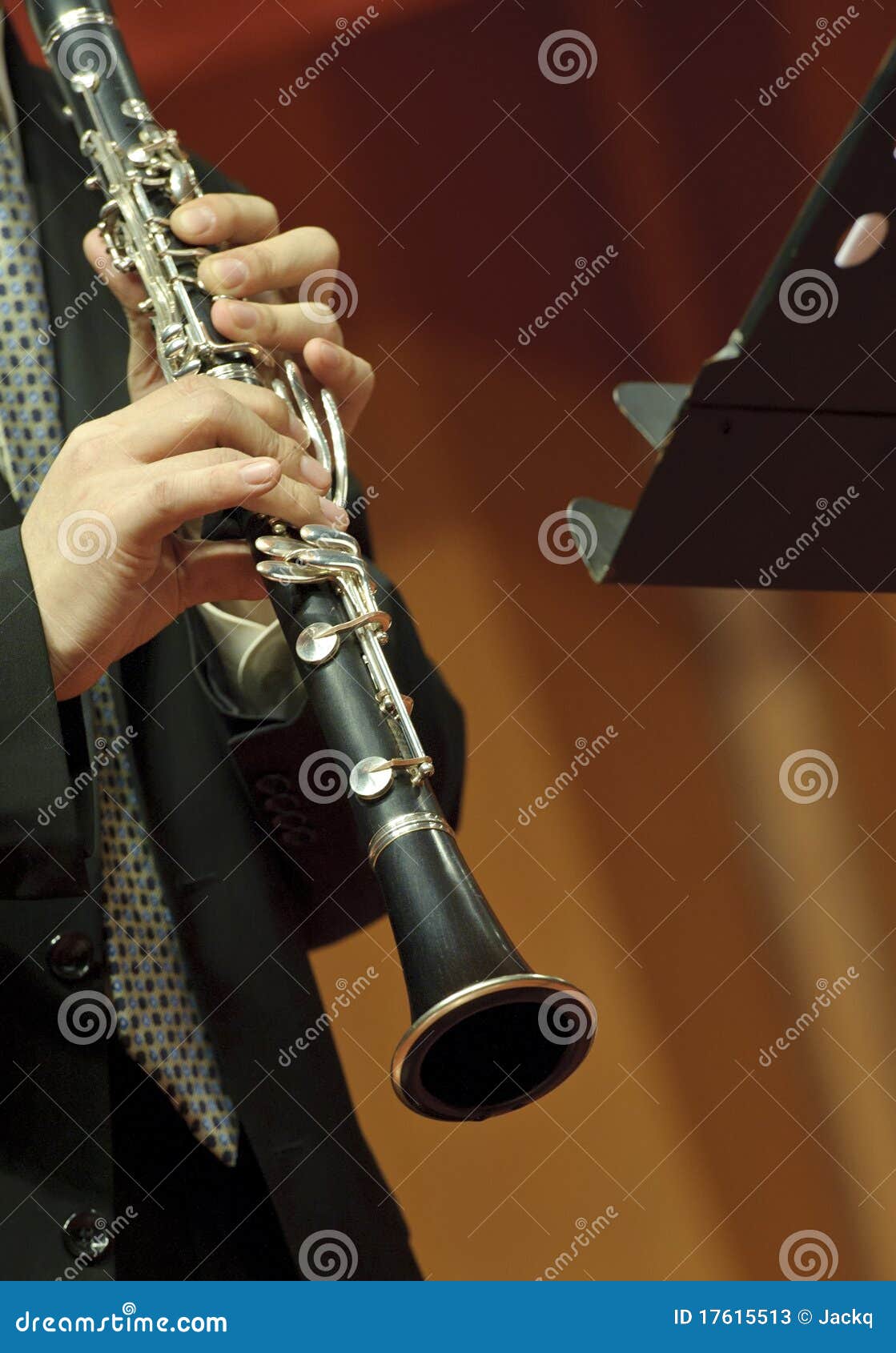 Clarinetist on concert stock image. Image of cheerful - 17615513