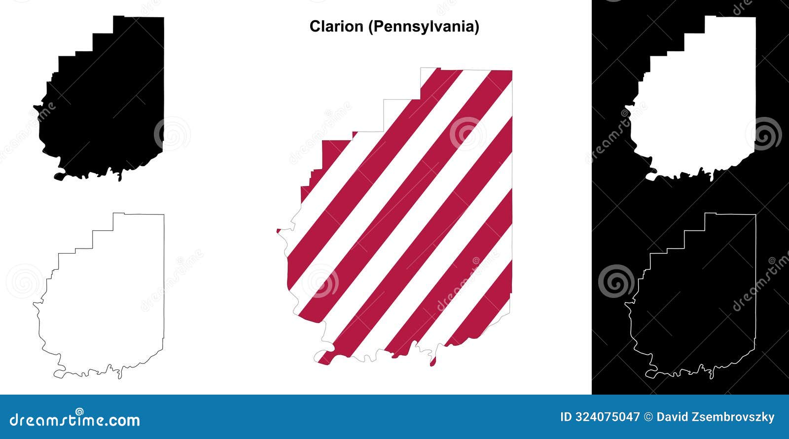 Map Of Clarion County In Pennsylvania State On White Background. Single ...
