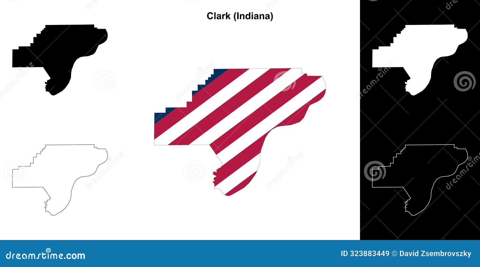 Clark outline map stock vector. Illustration of detailed - 323883449