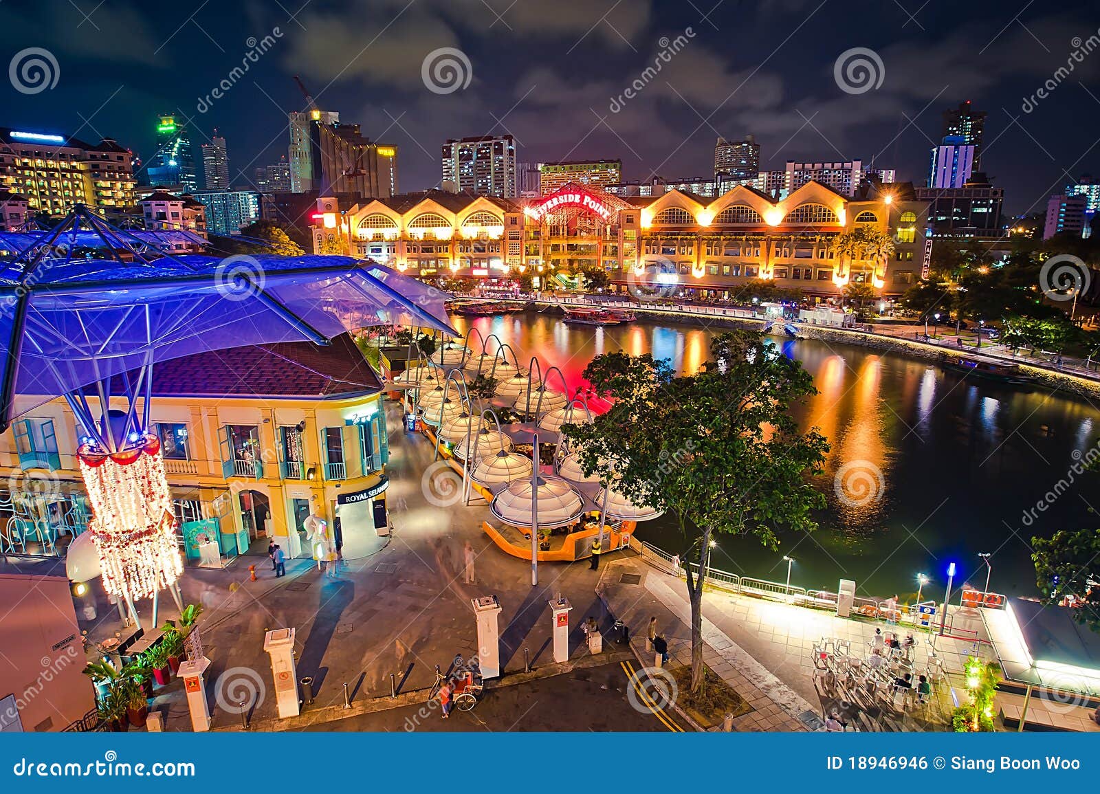 Clarke Quay Night at Singapore Editorial Photo - Image of quay, light ...