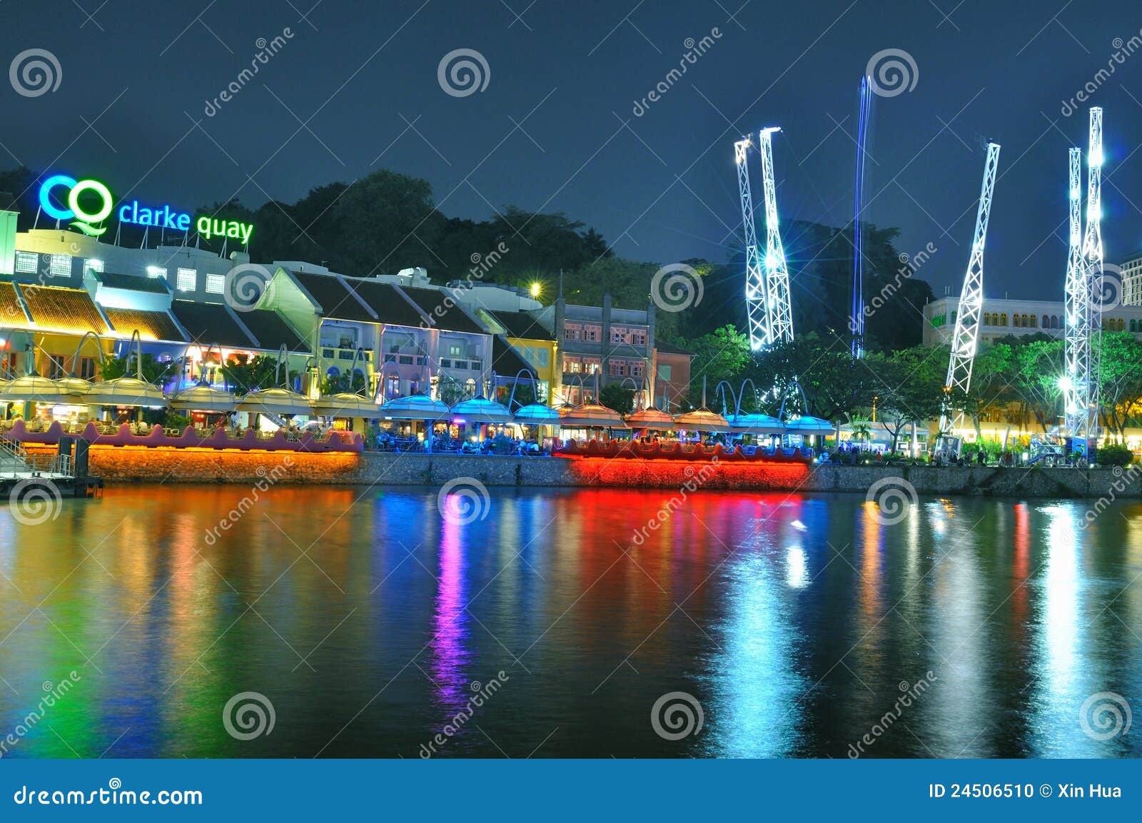 Clarke Quay Night at Singapore Editorial Image - Image of dine, asia ...