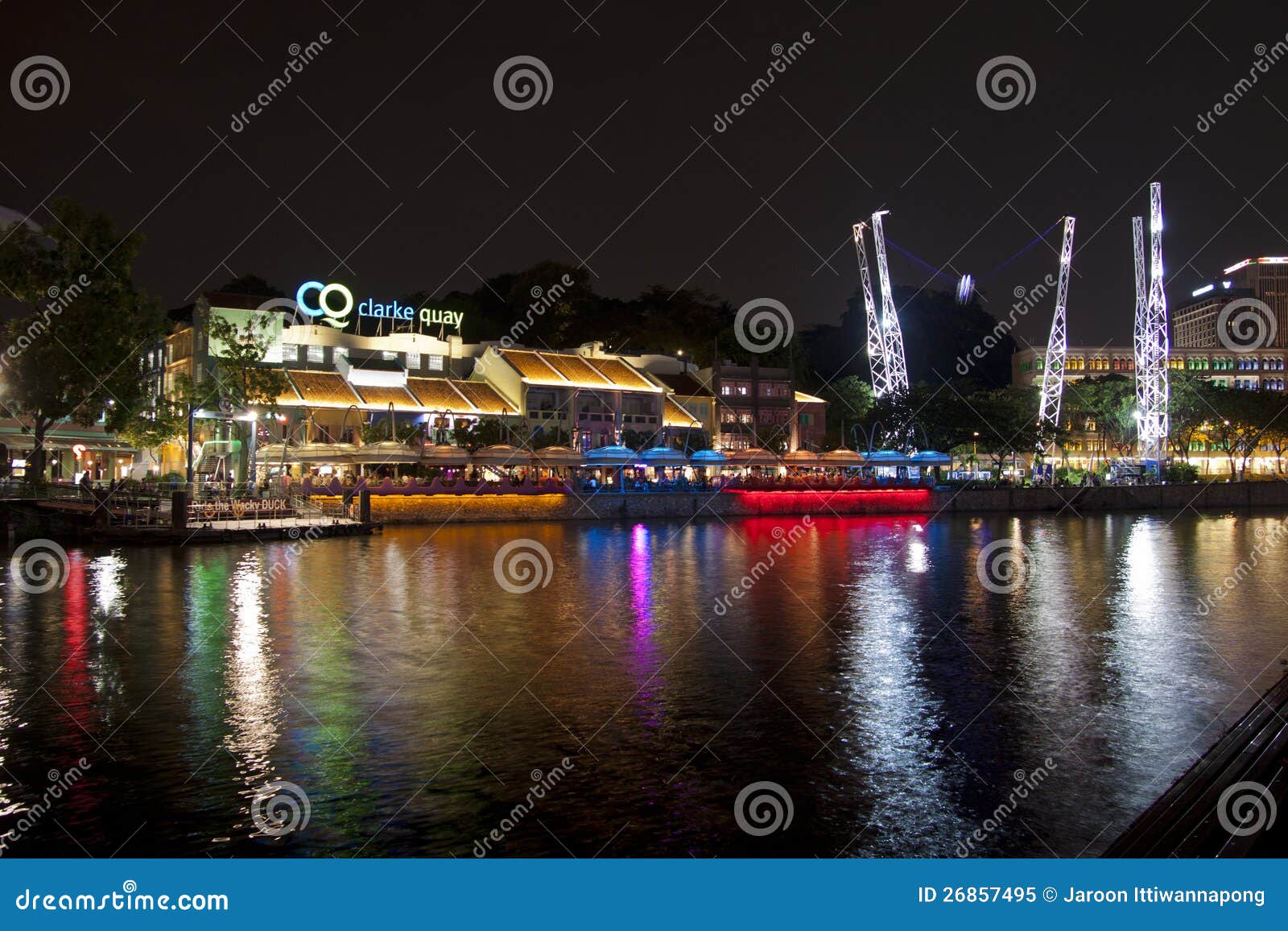 Clarke Quay Riverside Point at Night Editorial Image - Image of edge ...