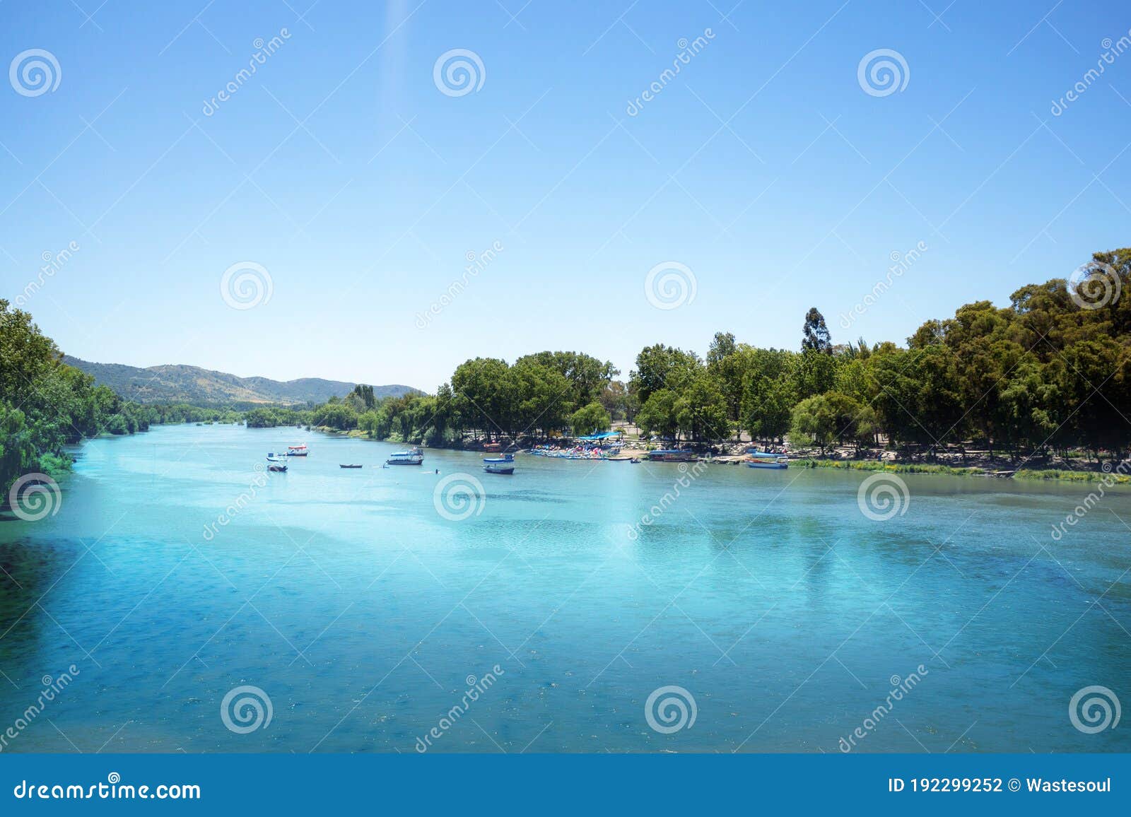Claro River in Talca, Chile Stock Photo - Image of transportation, blue ...