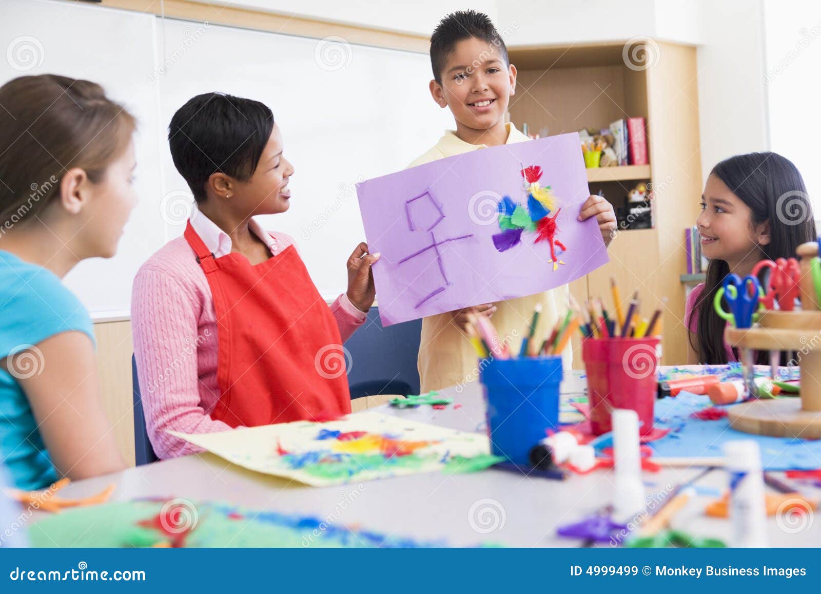 Clase De Arte De La Escuela Primaria Imagen de archivo - Imagen de ...