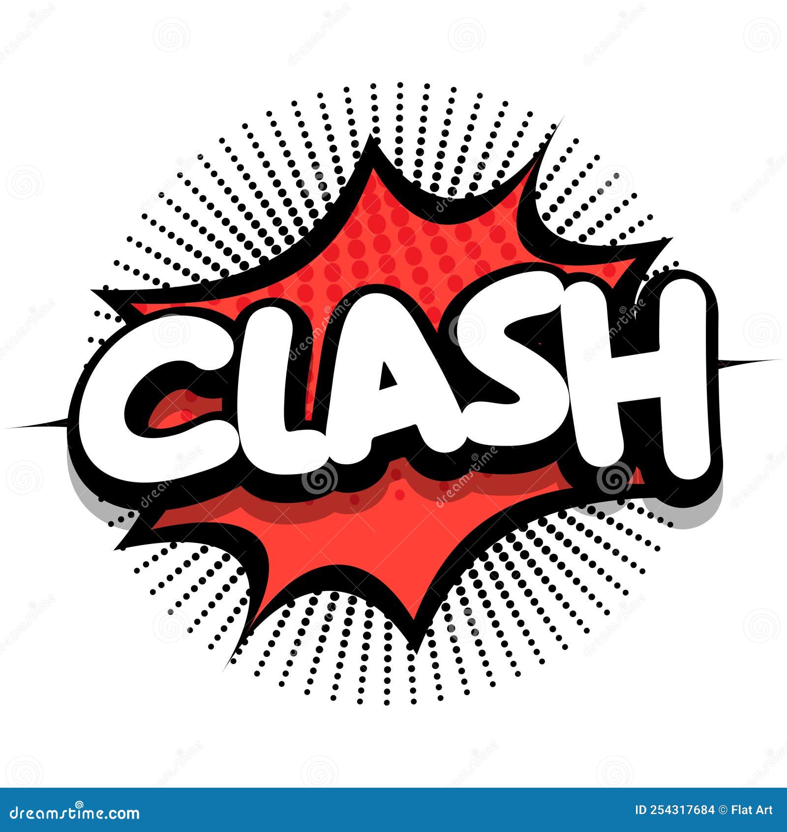 Clash Pop Art Comic Speech Bubbles Book Sound Effects Cartoon Vector ...