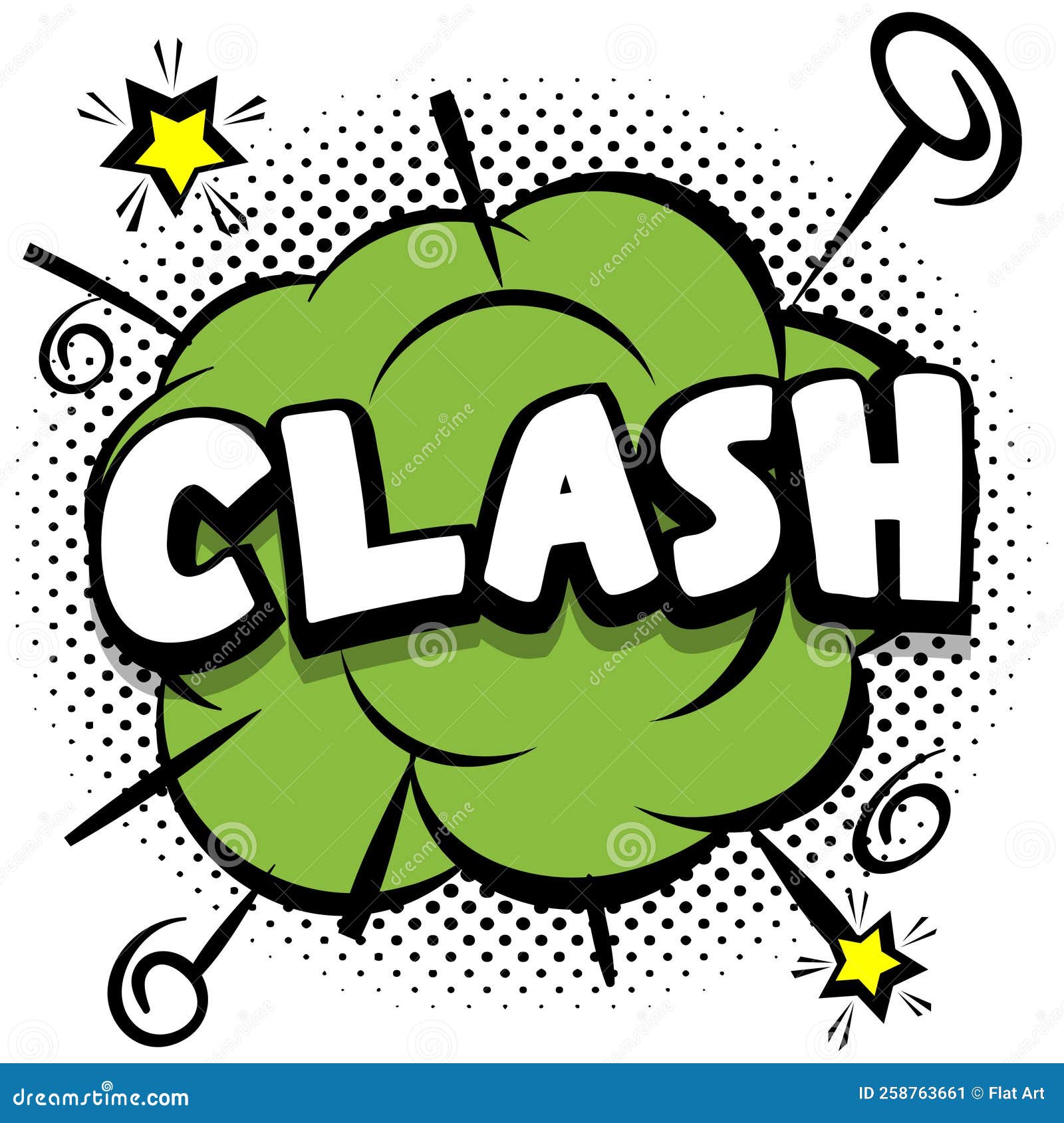 Clash Pop Art Comic Speech Bubbles Book Sound Effects Cartoon Vector ...