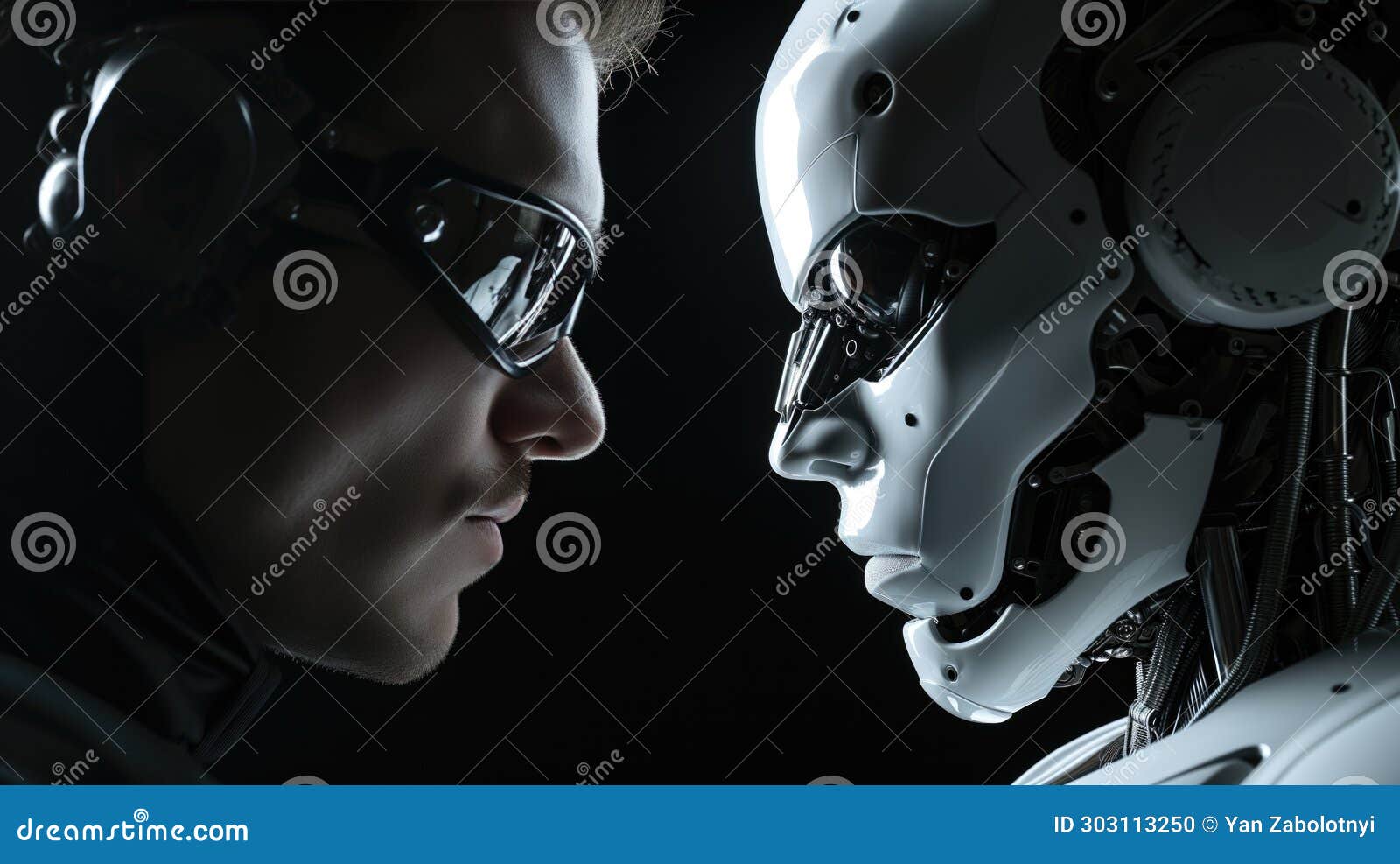 A Clash between a Cyber Robot Designer and a Regular Designer Stock ...