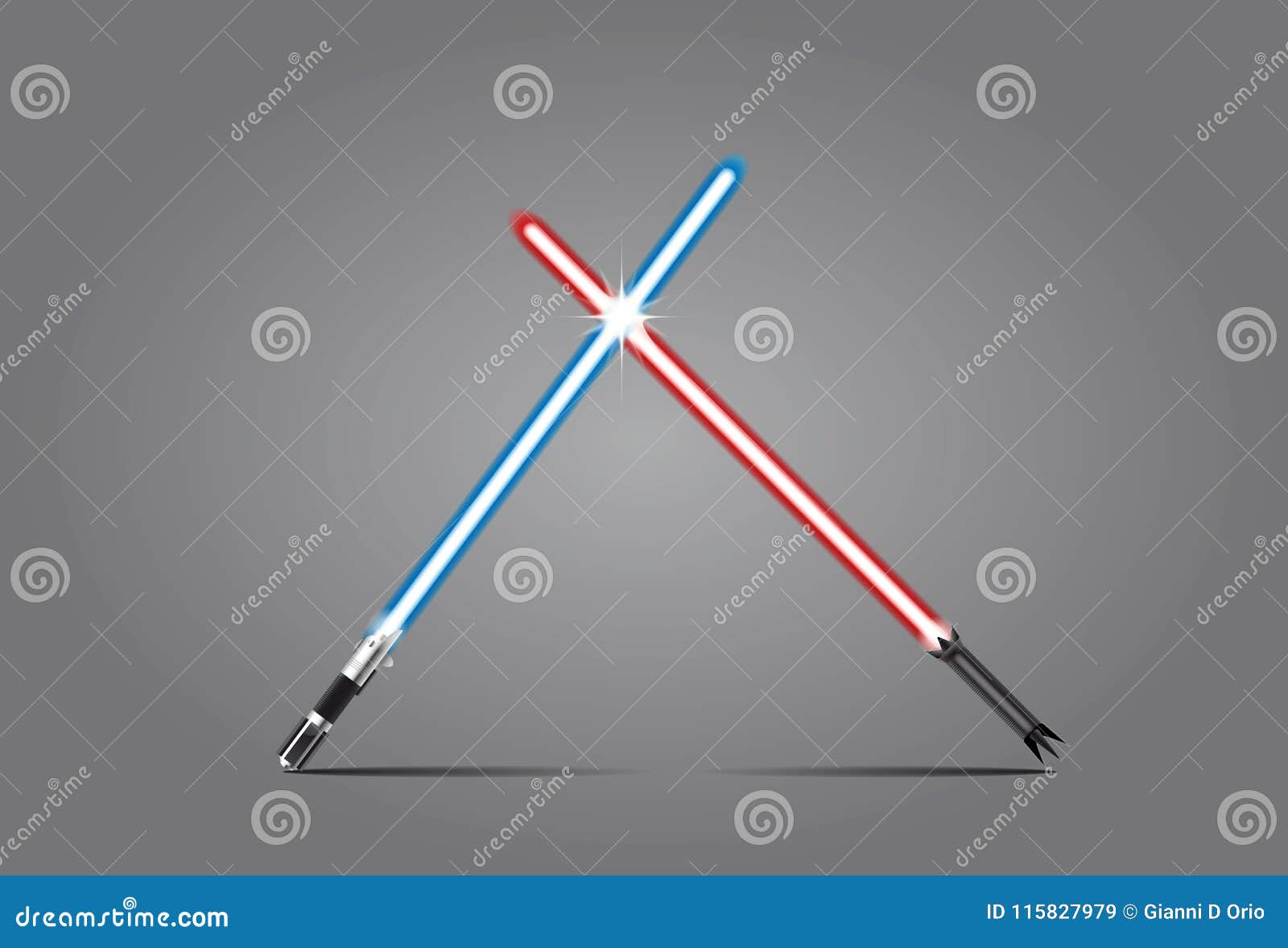 Clash between Two Lightsabers Stock Vector - Illustration of dark, wars ...