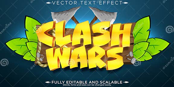Clash Wars Text Effect, Editable Game and Cartoon Text Style Stock Vector - Illustration of kids ...