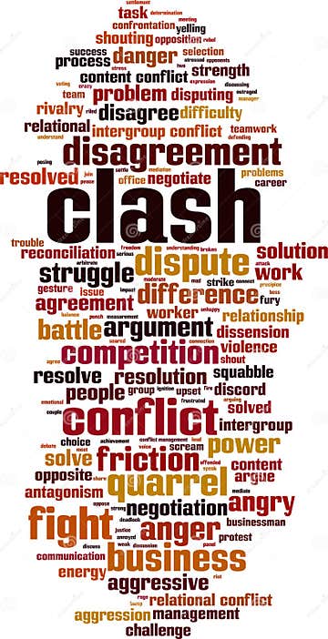 Clash word cloud concept stock vector. Illustration of disagreement ...