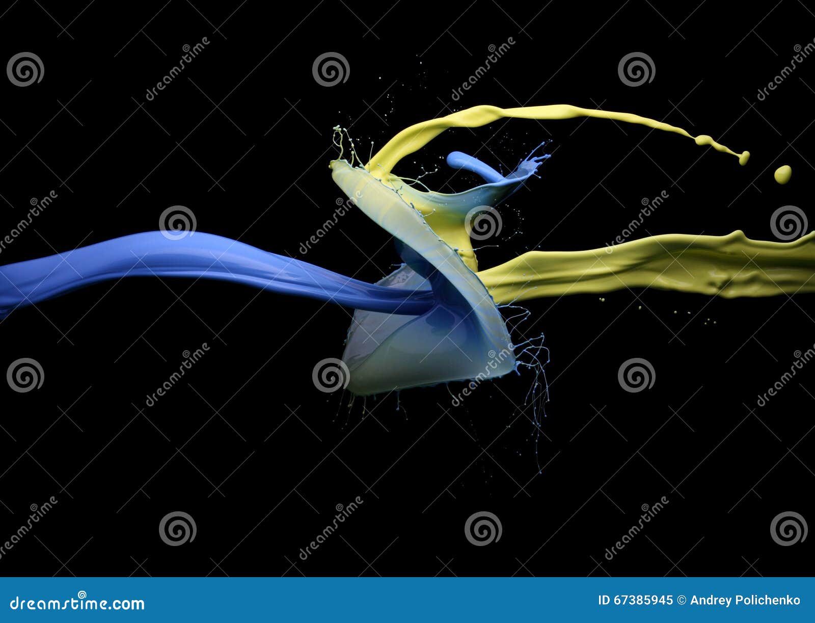 Clash Of Yellow And Blue Paint Royalty-Free Stock Photography ...