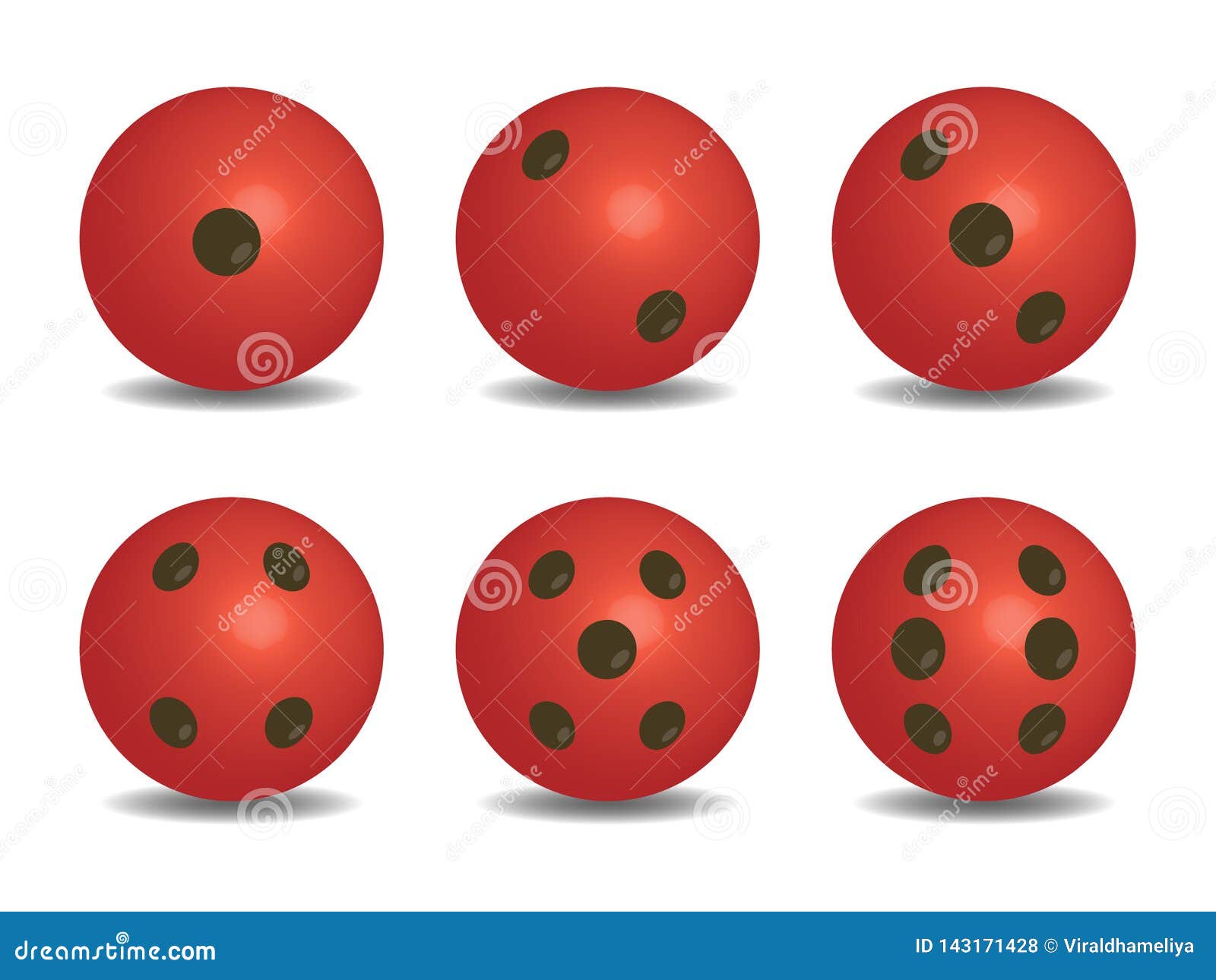 3d Red Color circular Dice stock vector. Illustration of combination ...